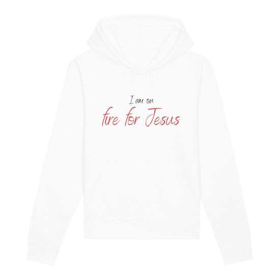I am on fire for Jesus Premium Organic Hoodie Unisex Bio-Baumwolle ...